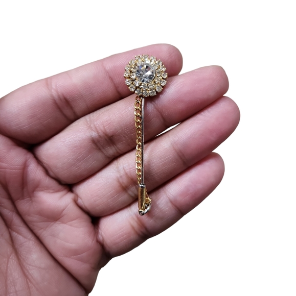 Accessories | Vintage Gold Toned Bling Tie Pin | Poshmark